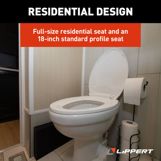 Lippert | Flow Max RV Toilet - Elongated Ceramic Bowl | 2022113192 | W