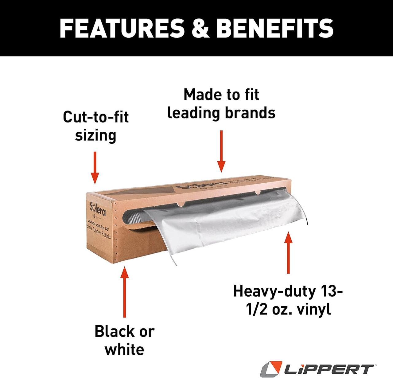 Lippert | Solera Universal Slide Topper Replacement | 432252 | Cut-To-