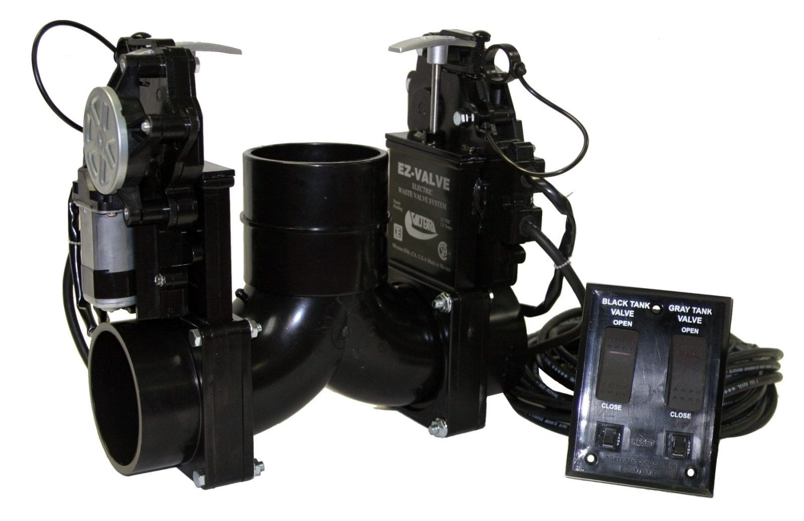 Valterra | EZ Valve Electric Waste Valve 3" Hub x Hub x Hub, Double Ro
